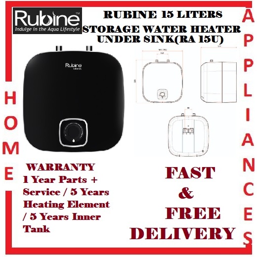 RUBINE RA 15U STORAGE HEATER 15L With Dielectric connector +Pressure ...