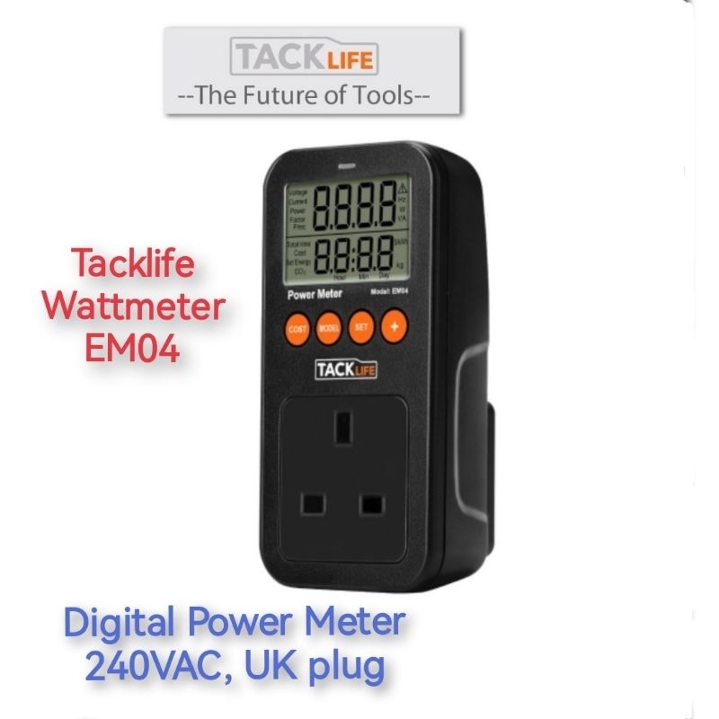 Wattmeter Tacklife EM04 Smart Power Meter Energy Watt, Volt, Current, Electricity Usage ...