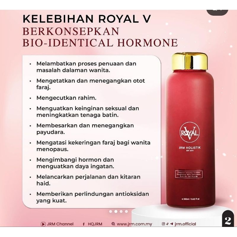 royal v by bonda rozita jrm 💯 new botol | Shopee Singapore