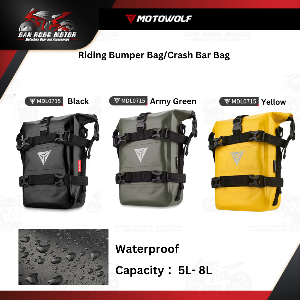 Motowolf Riding Bumper Bag /Crash Bar Bag Waterproof Bag Adventure Bag ...