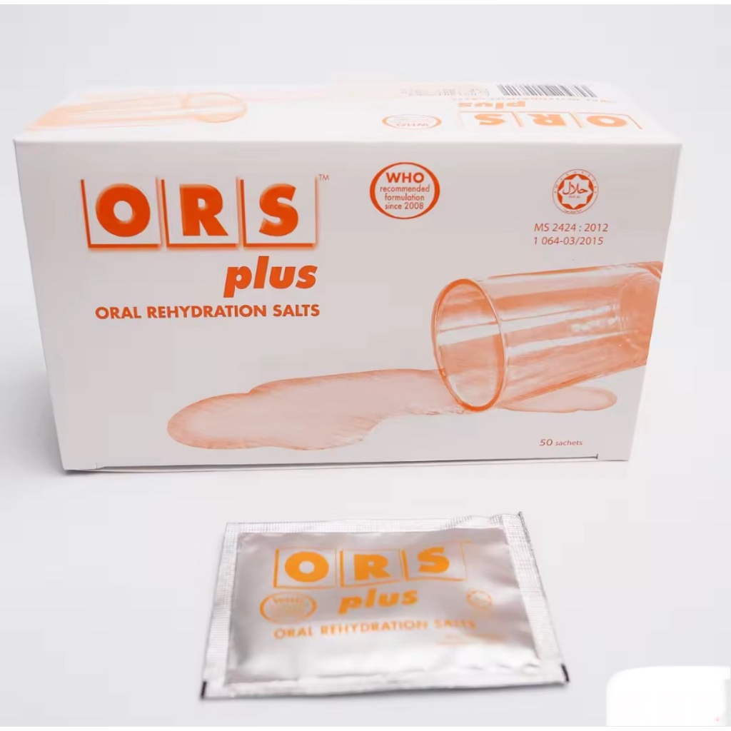 Oral Rehydration Salts ORS Plus (Orange flavour), 50 sachet per box ...