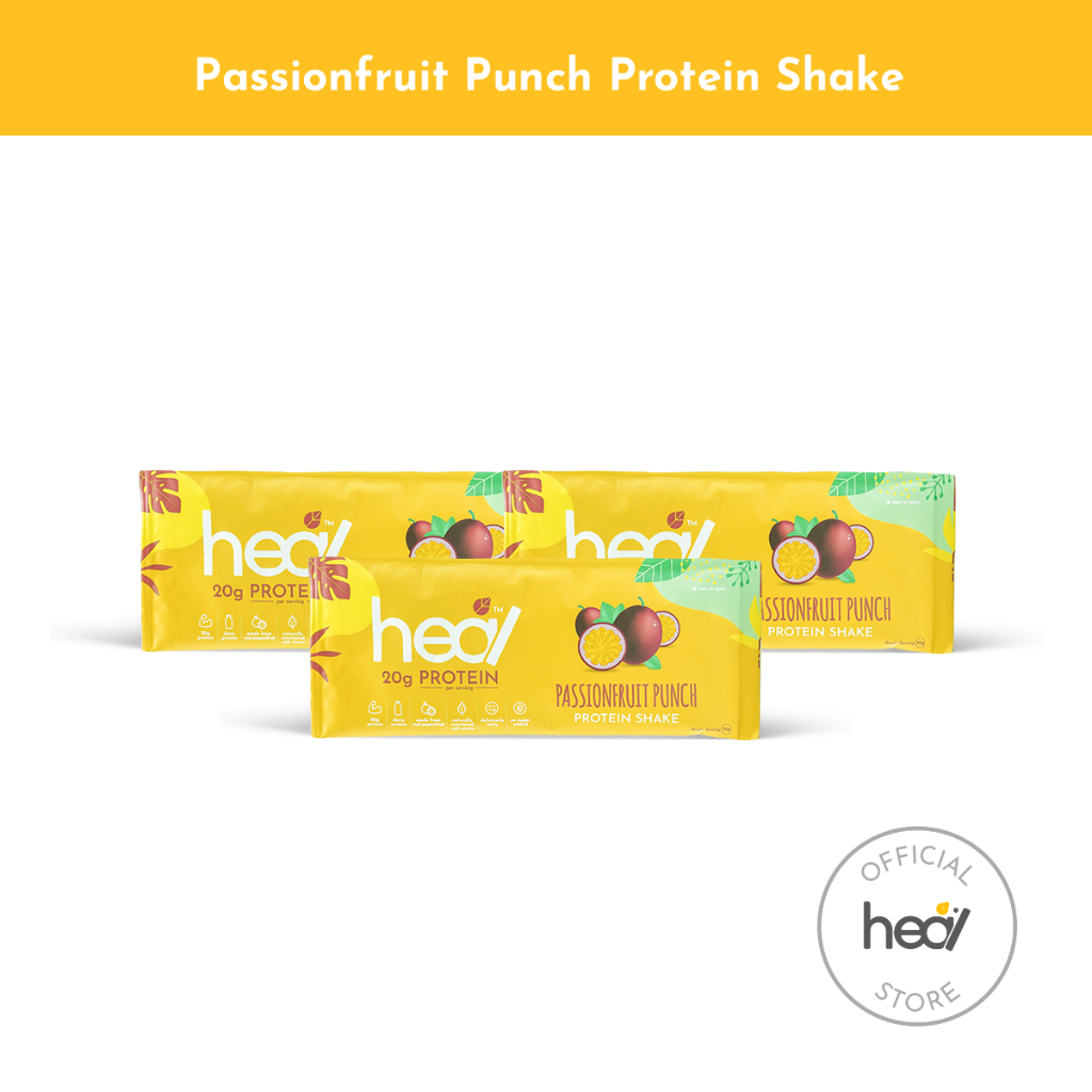Heal Passionfruit Punch Protein Shake Powder Bundle of 3 Sachets ...