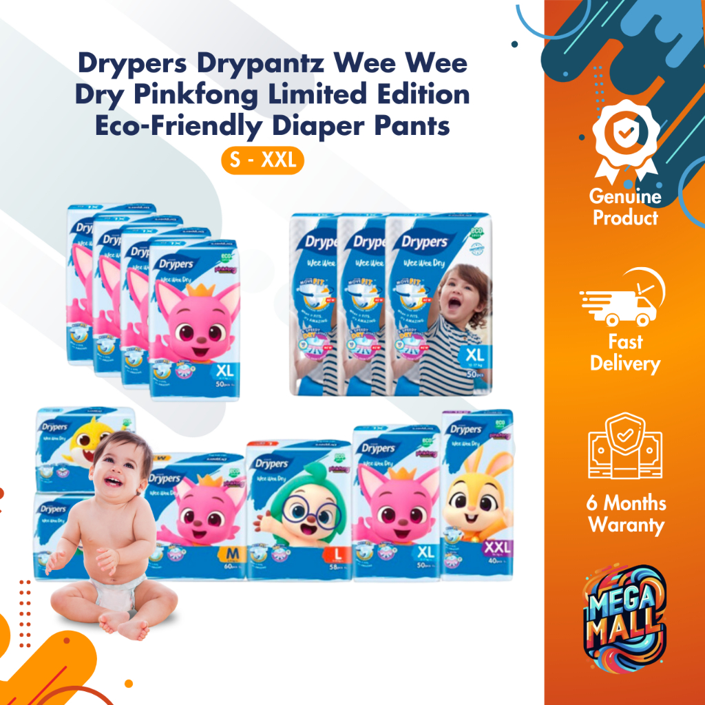 Drypers Drypantz Wee Wee Dry Pinkfong Limited Edition Eco-Friendly ...