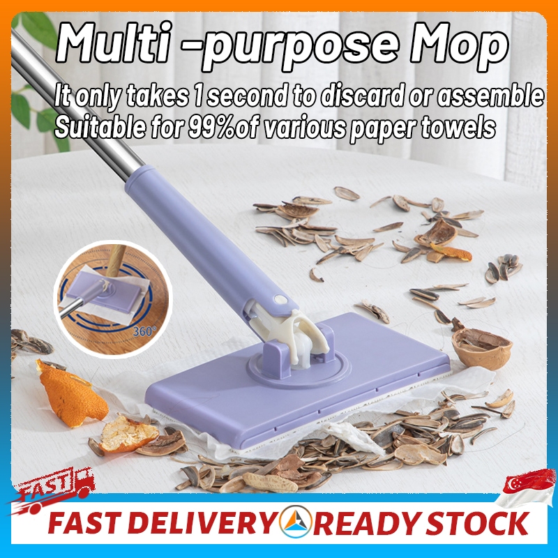 [Ready Stock]Flat Mop Lazy Hand Wash-Free Small Mop Disposable Mop Head ...