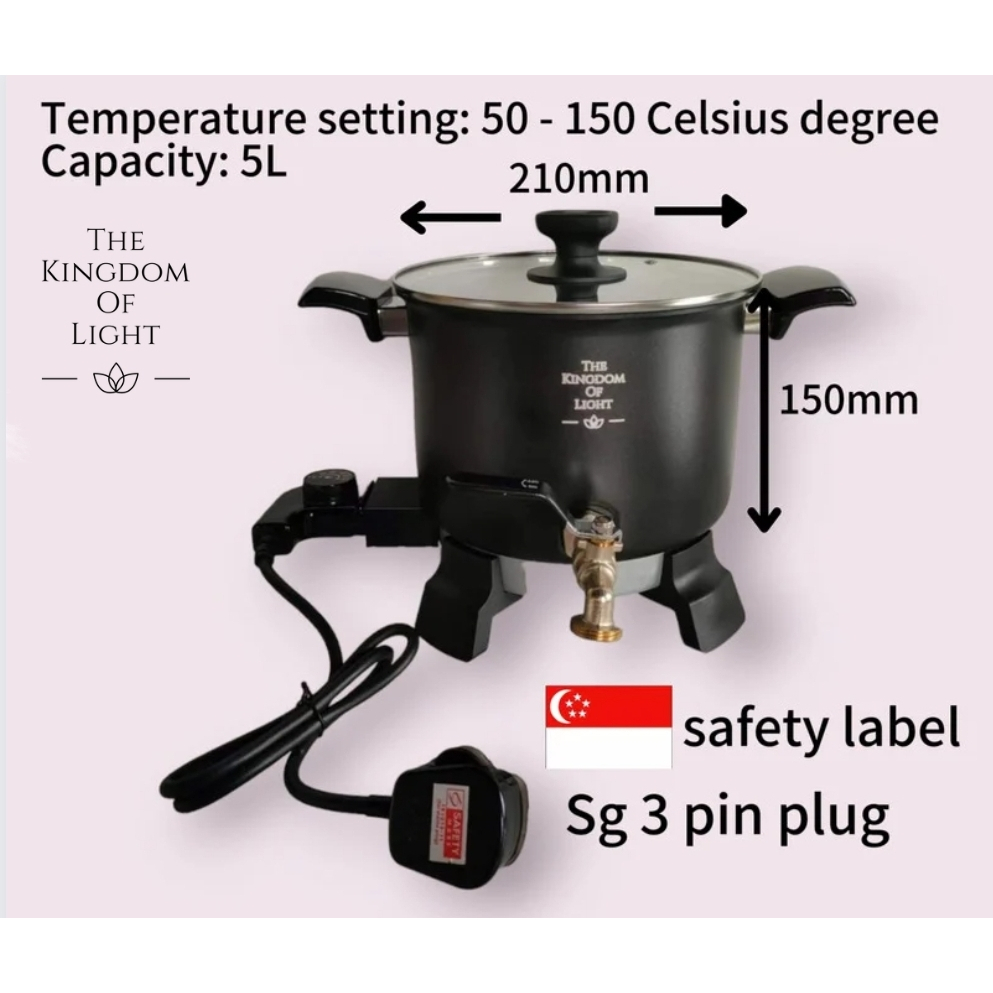 [SG SELLER] Food Grade Teflon 5L Presto Wax Melting Pot for Candle/Wax ...