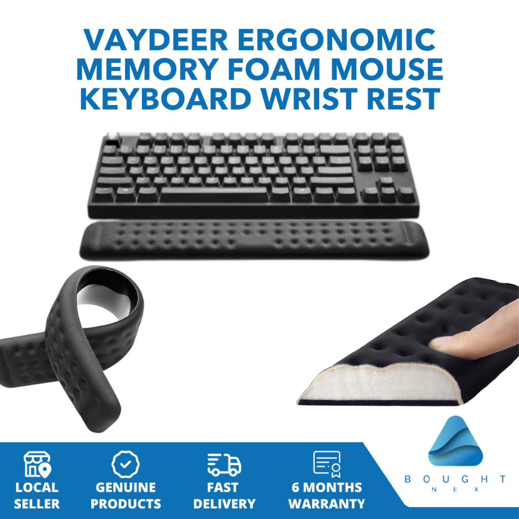 Vaydeer Ergonomic Memory Foam Mouse Keyboard Wrist Rest Palm Gaming ...