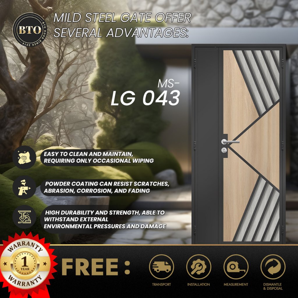Mild Steel Main Gate, HDB Gate, BTO Resale Gate, Laminate Gate - BTO Door Pte Ltd. | Shopee ...