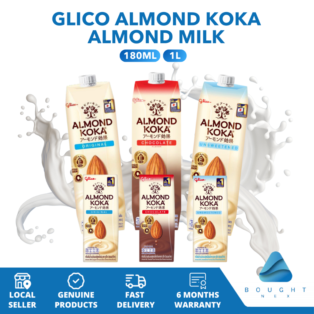 Glico Almond Koka Almond Milk 1L Plant-Based Dairy Free Vegan Rich Nutrient Delicious | Shopee ...