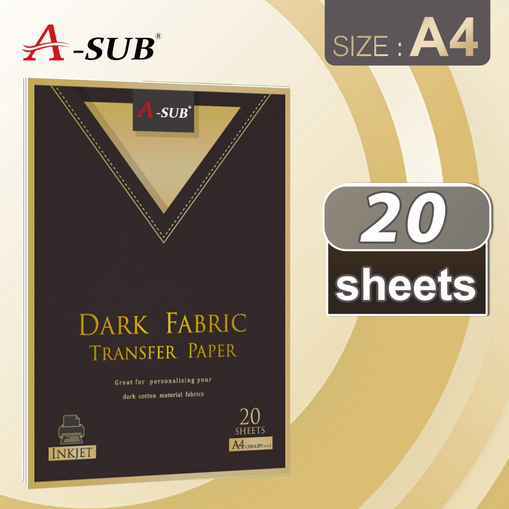 【Transfer Paper】A-SUB Dark T-shirt Transfer Paper A4 Size Iron On DIY ...