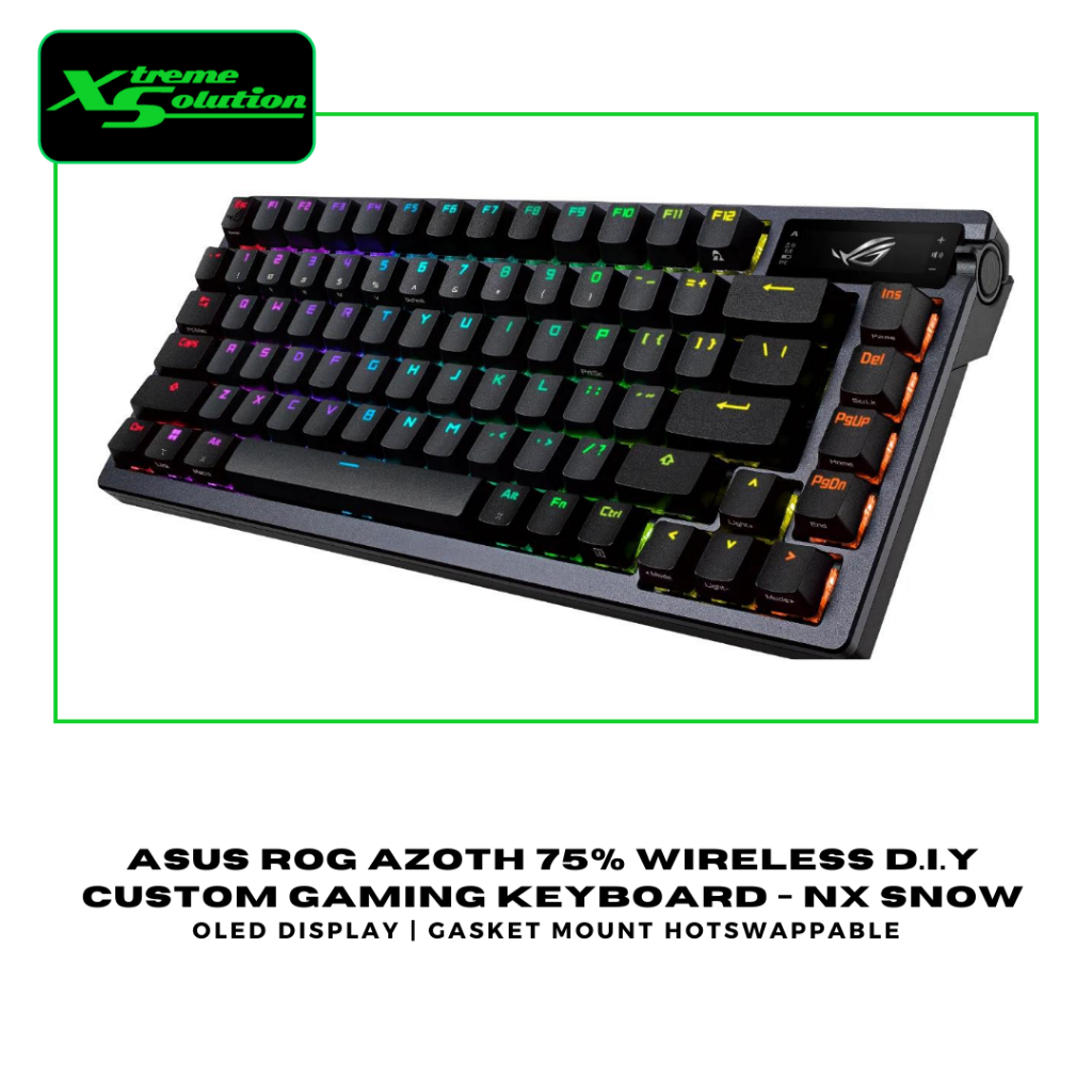 Asus ROG Azoth - 75% Wireless Hotswappable Gaming Mechanical Keyboard ...