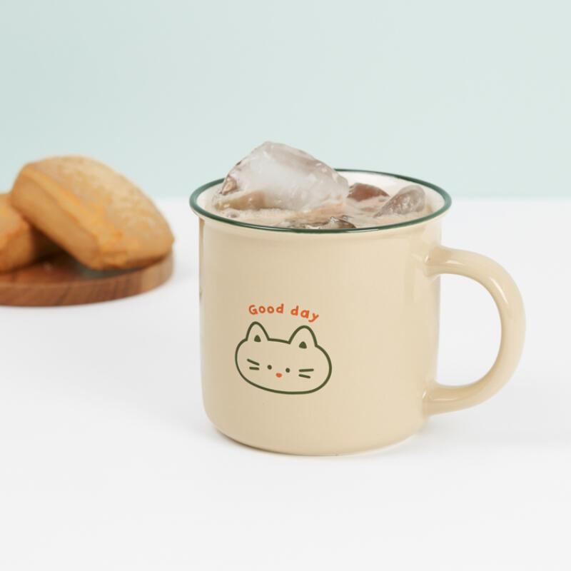 [ARTBOX OFFICIAL] From Korea Beige Cat Line Mug Character Cup | Shopee ...