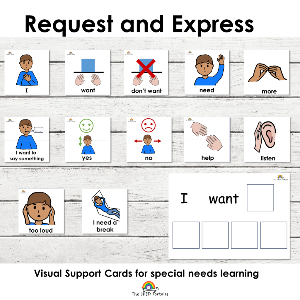 Visual Cards - Request and Expression 12 Visual Cards and 1 (A5) Board ...
