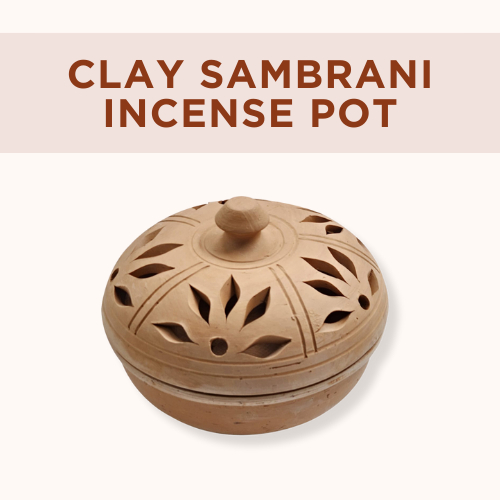 Traditional Handcrafted Earthen Clay Sambrani Incense Pot / Aroma ...