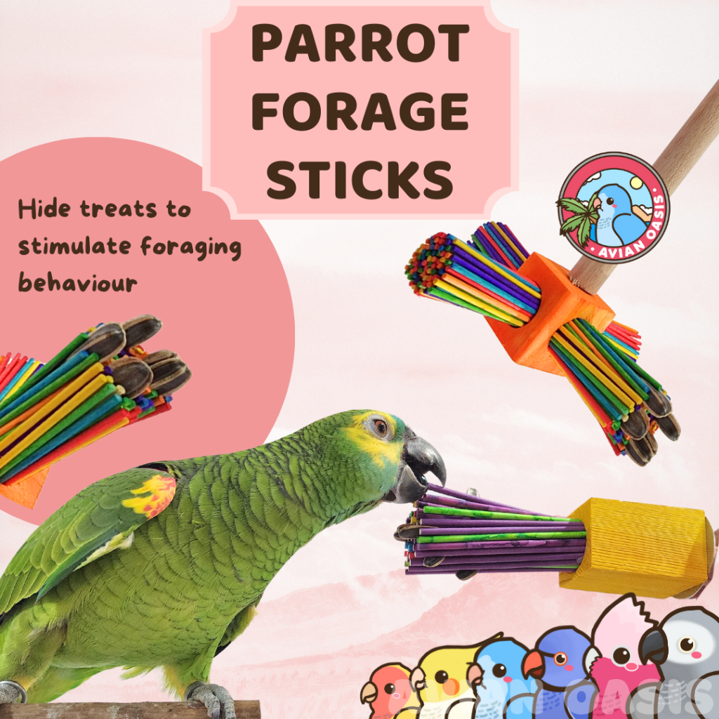 [SG] Forage Stick Windmill Parrot Toy Stimulate Foraging Behaviour ...