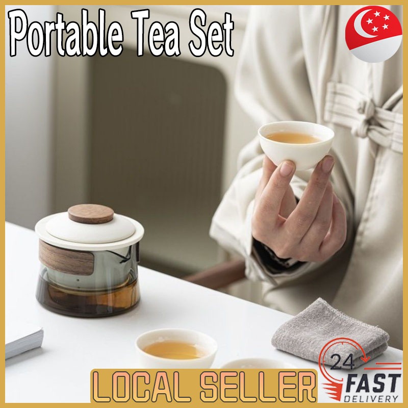 [SG In Stock]Portable Tea Set Travel Teapot Set Chinese Tea Set Teapot ...