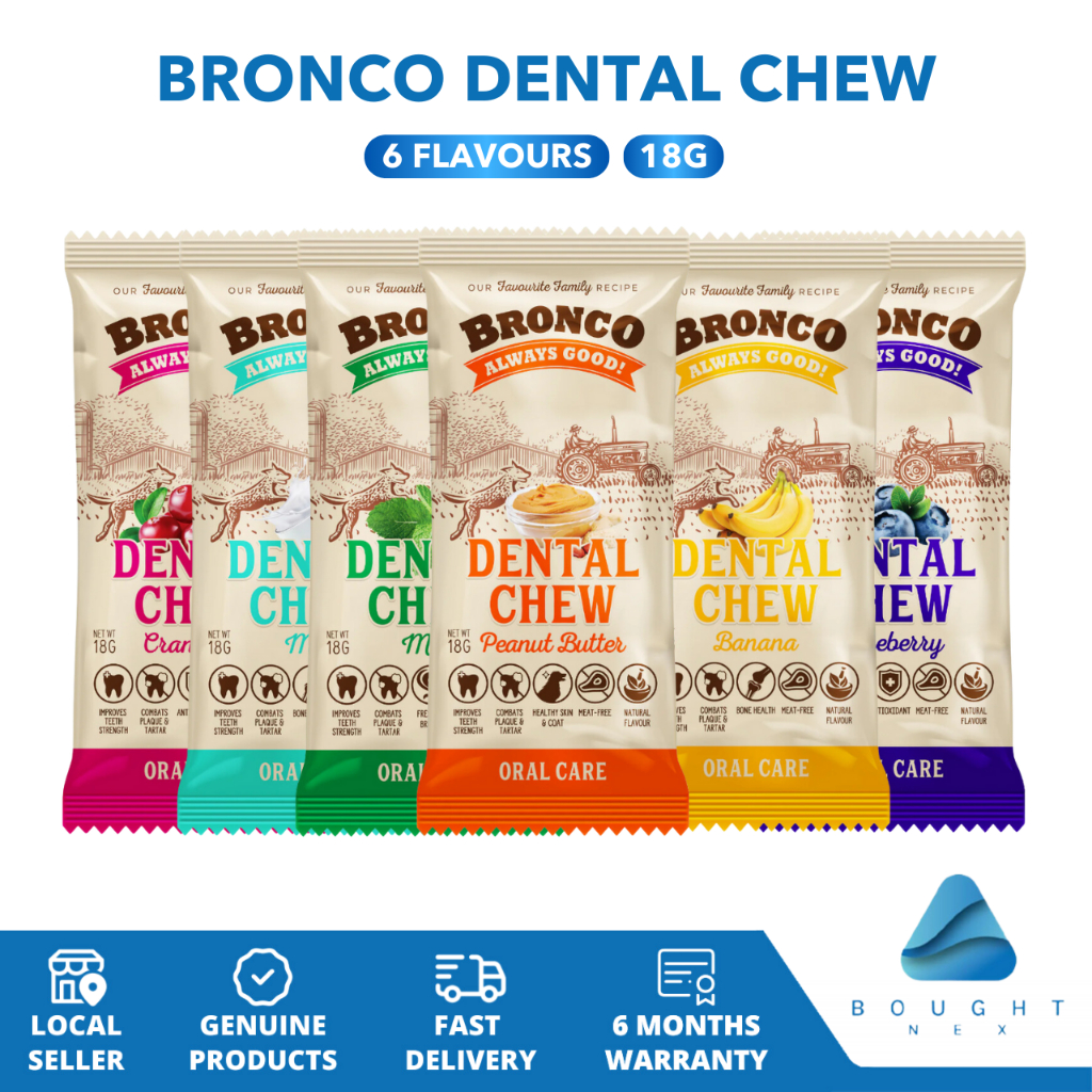 Bronco Dental Chew 18g - Meat-Free, Healthy Teeth, Natural Flavor ...