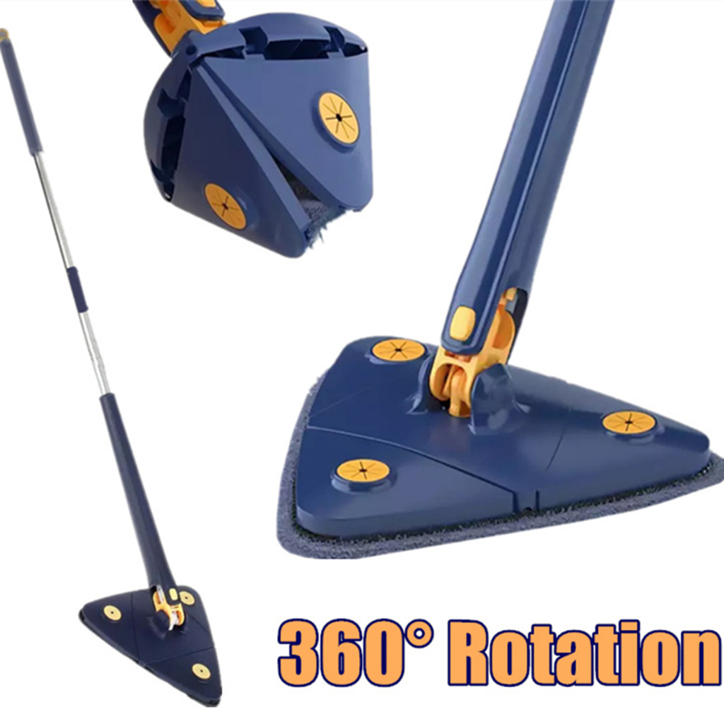360 Rotatable Hands Free Self Wringing Triangle/Rectangle Mop | Shopee ...