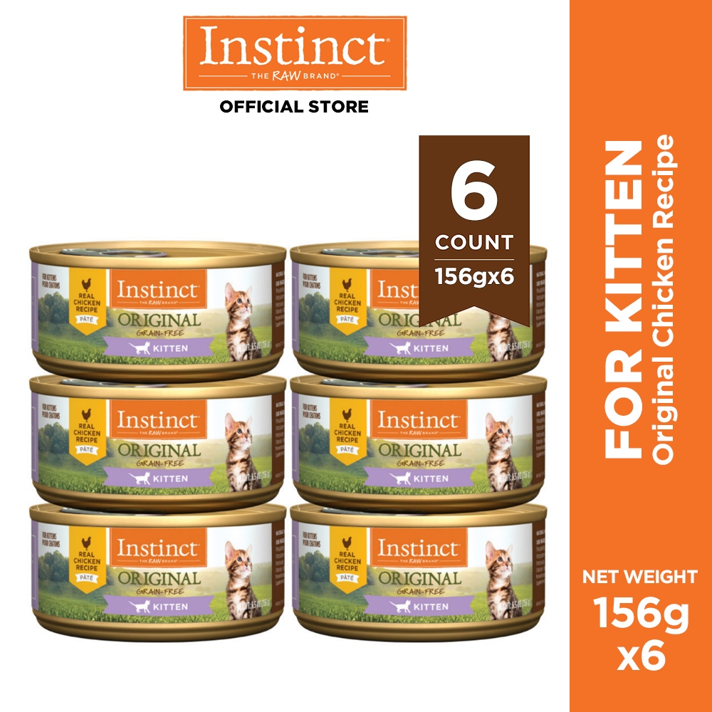 Instinct Original Kitten Grain Free Pate Cat Food 156g x 6 cans | Shopee Singapore
