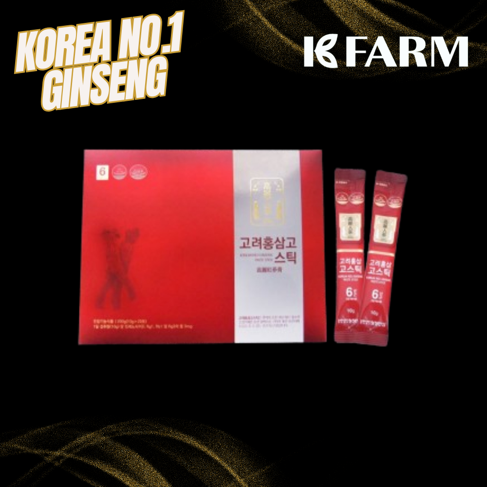 [K-FARM] Authentic Korean 6-Year Red Ginseng Extract Stick - 10g x 20 ...