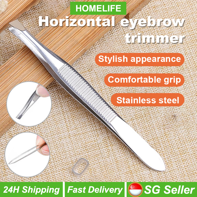 Stainless Steel Slant Tip Tweezer Precision Eyebrow Tweezers Slanted ...