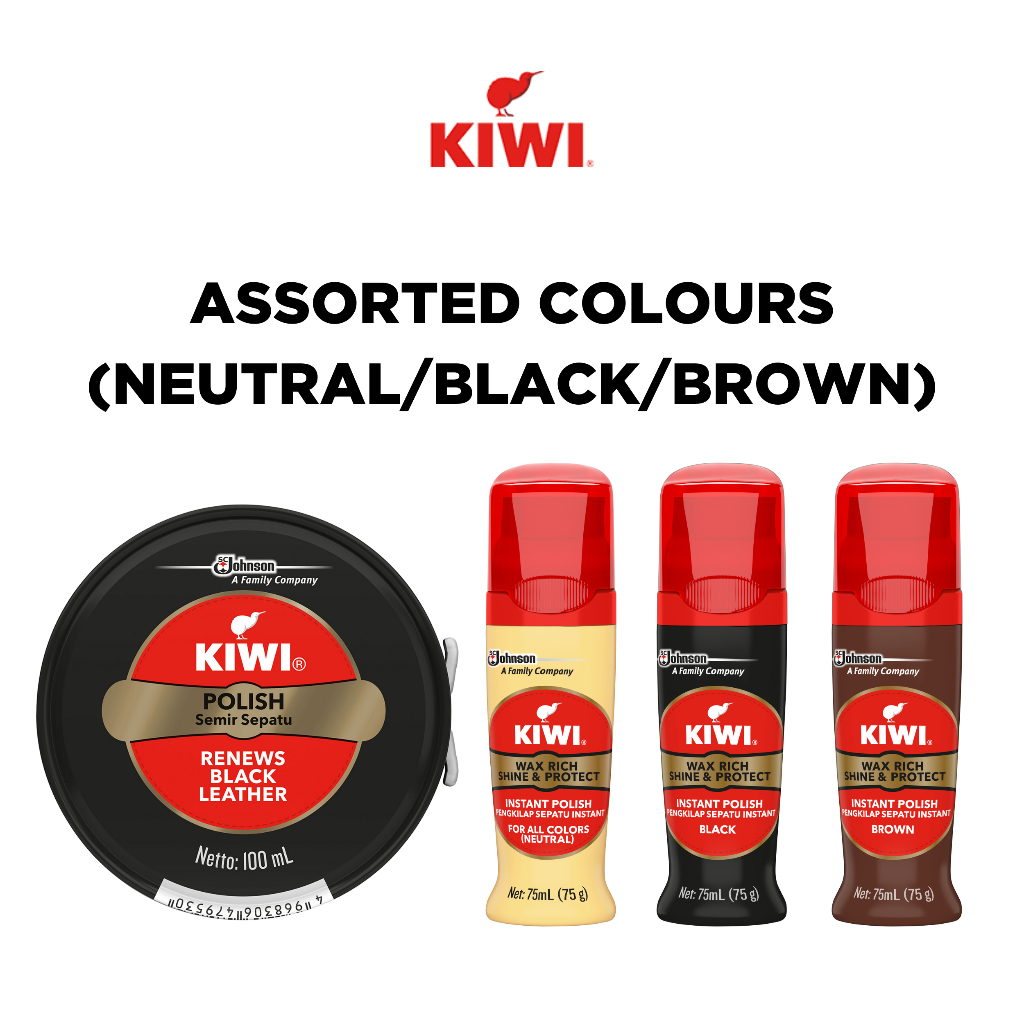 KIWI Paste Shoe Polish / Wax Rich Shine & Protect Liquid 75ml (Assorted ...