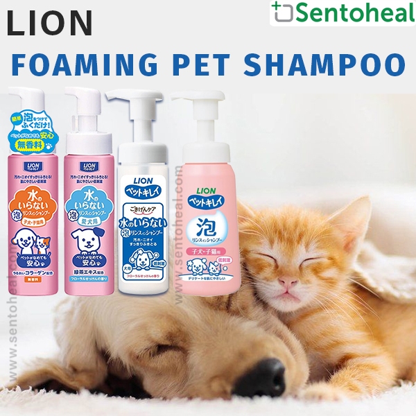 Lion Pet Clean Foaming Dry Shampoo/ Gentle Foaming Shampoo - For dogs ...