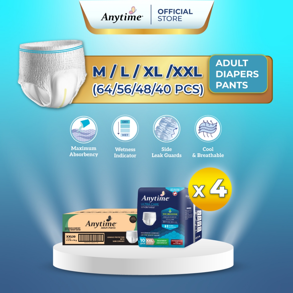 Anytime Adult Diaper Pull Up Pants Mega Value Pack Carton Size M/L/XL ...