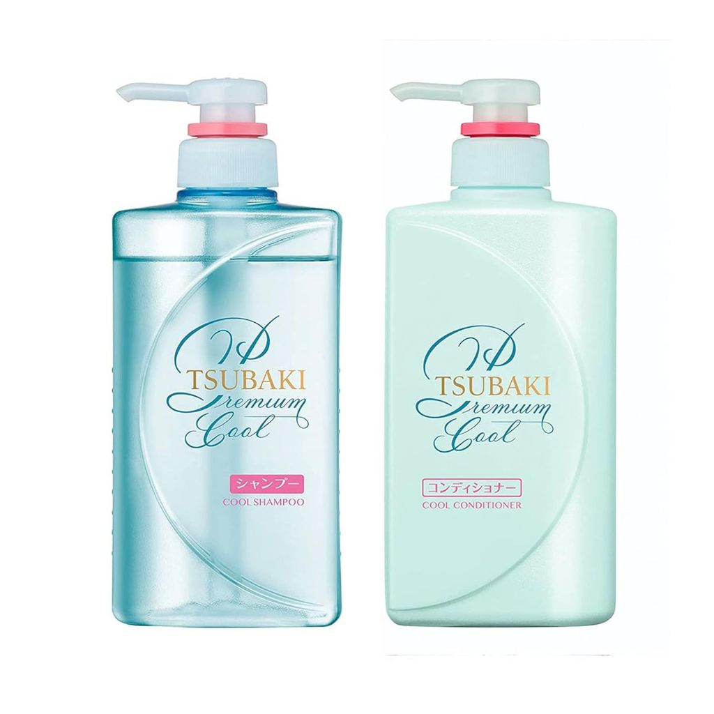 TSUBAKI Premium Cool Shampoo 490ml & Conditoner 490ml Pair Set (Cool ...