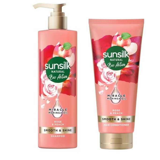 SUNSILK Natural Bio Active Smooth & Shine Hair Shampoo+Conditioner Set ...