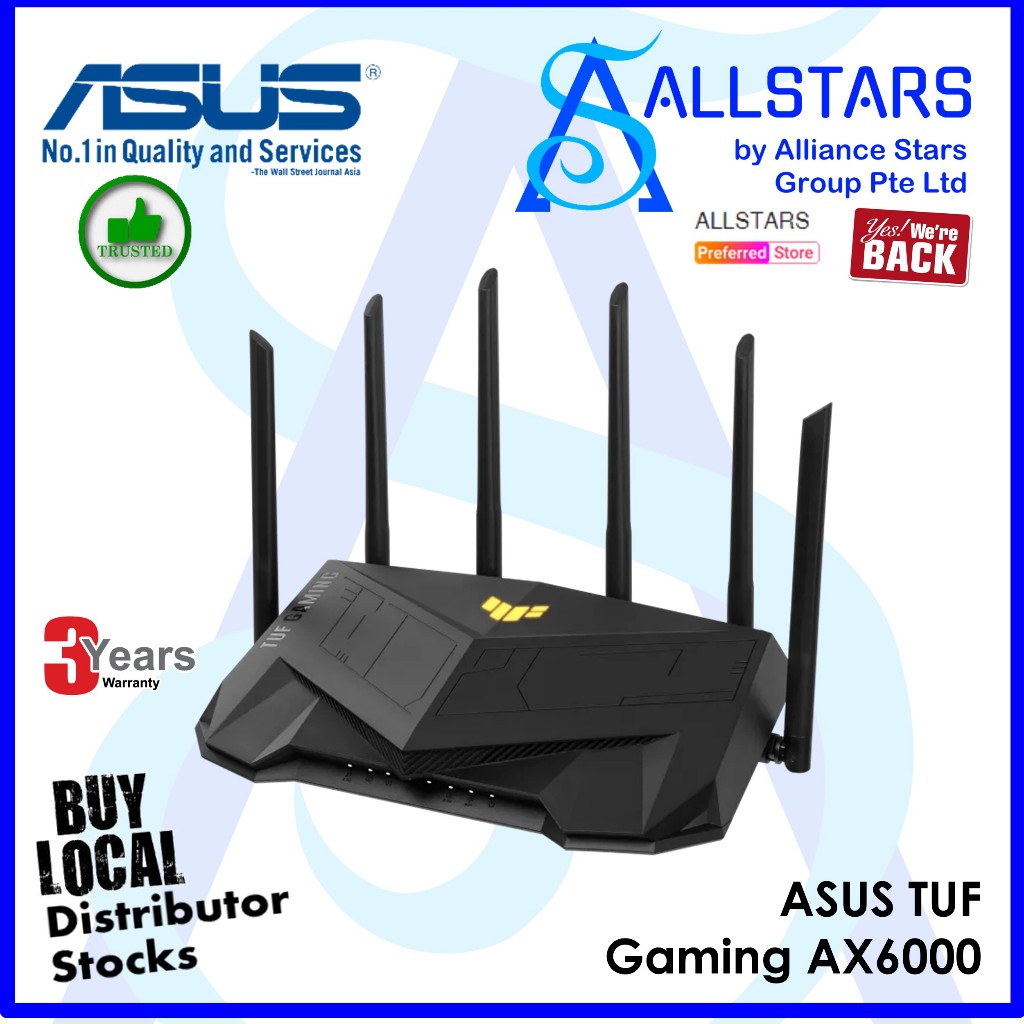 (ALLSTARS) ASUS TUF Gaming AX6000 Dual Band WIFI6 Wireless AX Router ...