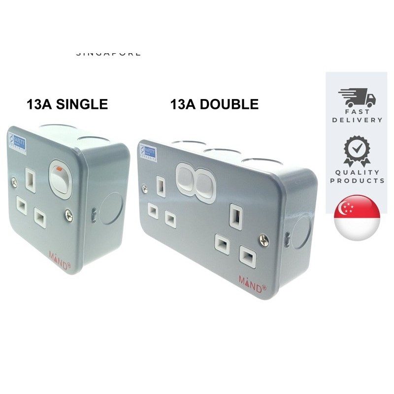 [SG SHOP SELLER] MIND 13A Metal Clad Switch Socket Outlet Single ...