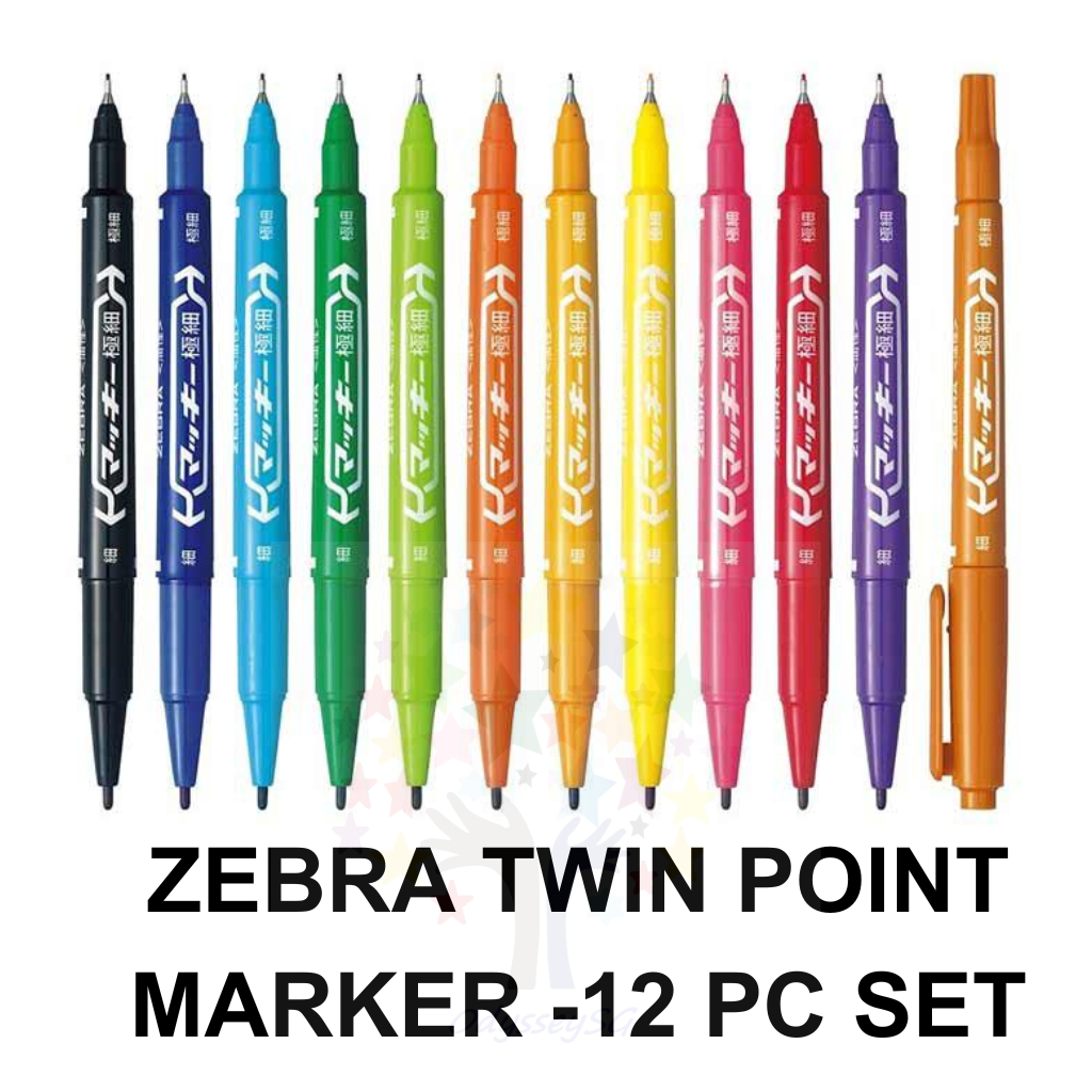 [100% Authentic] Zebra Markers - Twin Point Permanent Marker - Ex Mckie ...