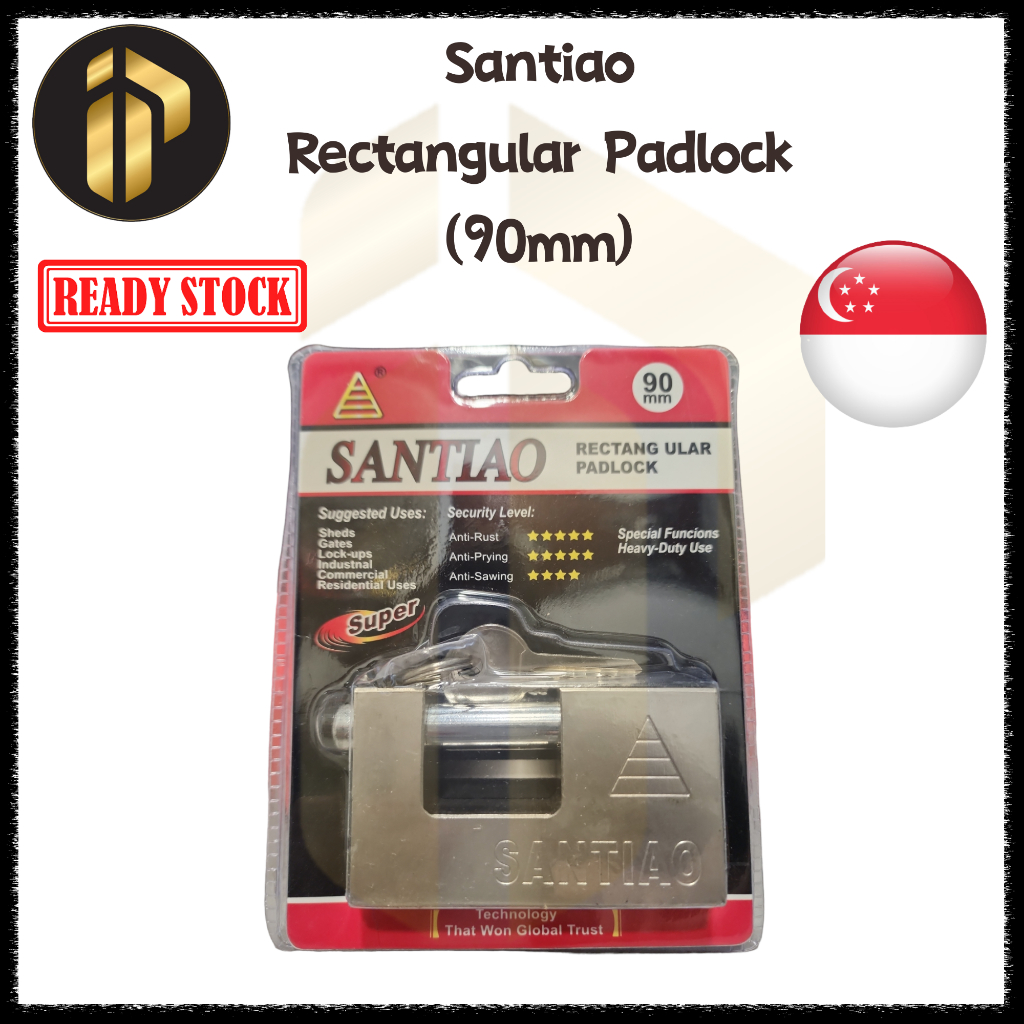 Santiao Solid Brass Gate Padlock 90mm | Shopee Singapore
