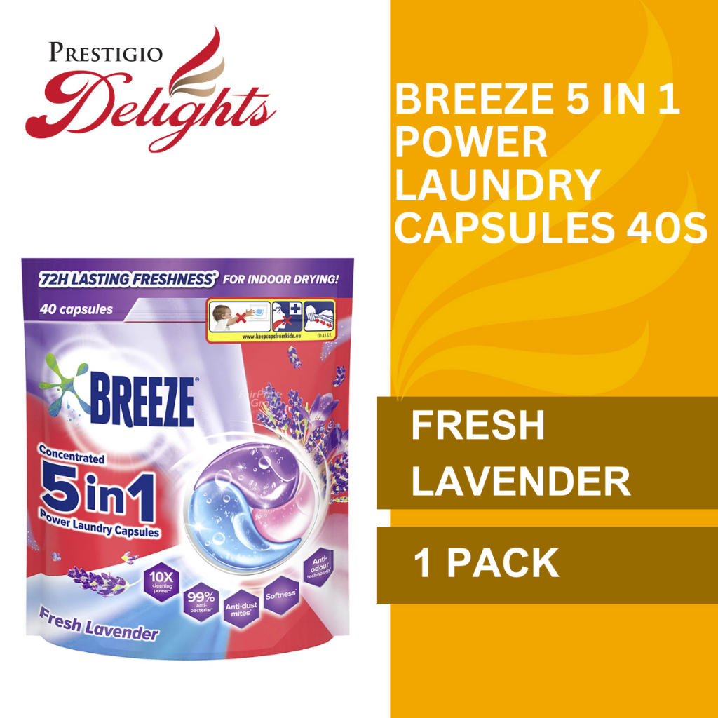 Breeze 5 in 1 Power Laundry Capsules 40s (420g) | Shopee Singapore