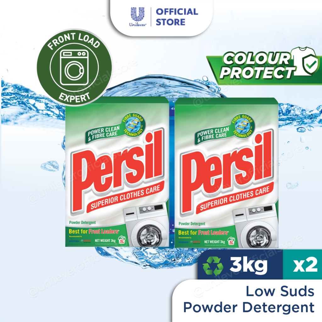 [Bundle of 2] Persil Fibre Intelligent Low Suds Powder Detergent 3kg ...