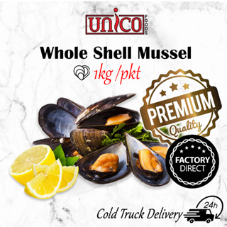 [UNICOFOODS] Frozen Whole Shell Blue Mussel (1kg) | Shopee Singapore