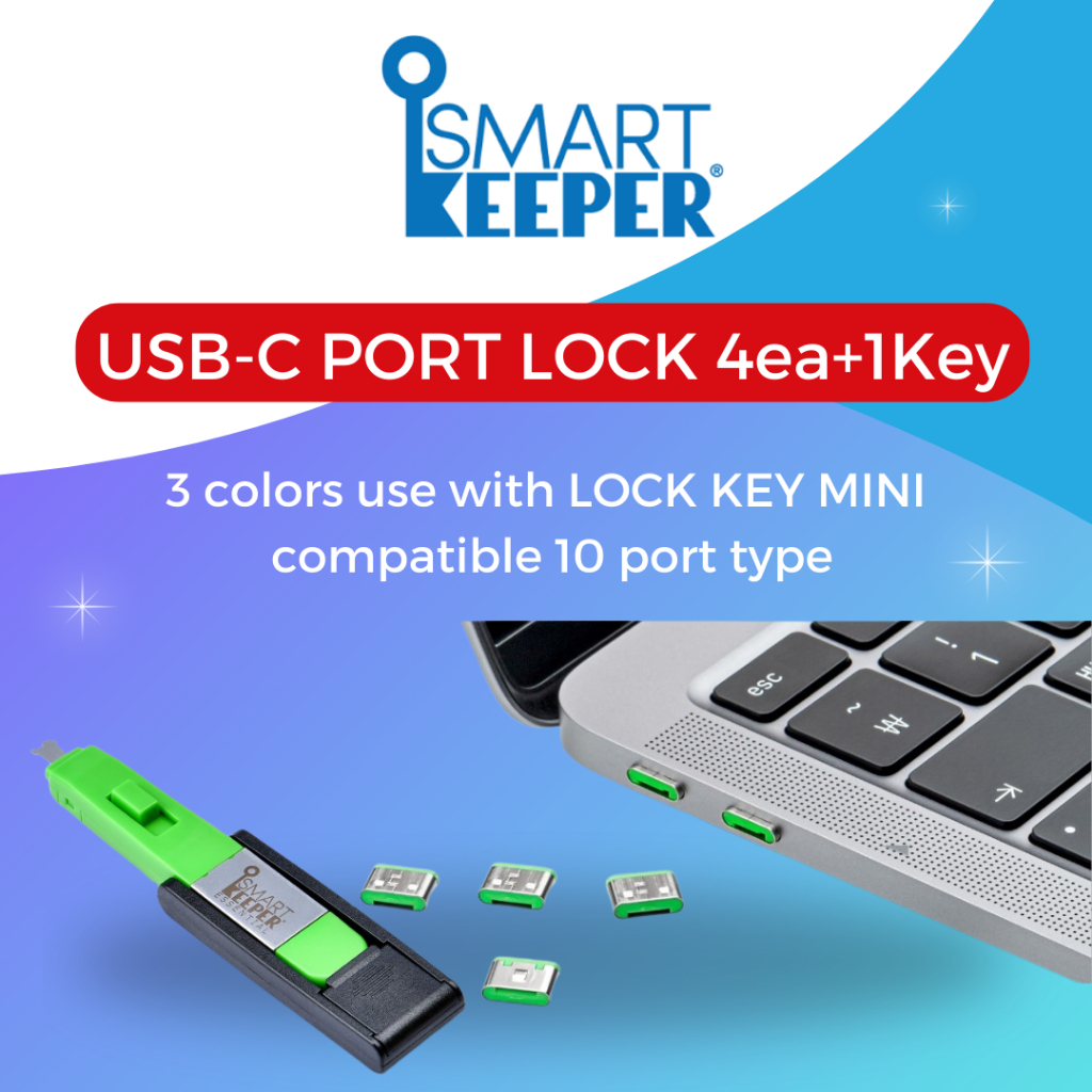 SMARTKEEPER USB-C Port Blocker & key - 4 Blockers + 1 Key (Grey ...