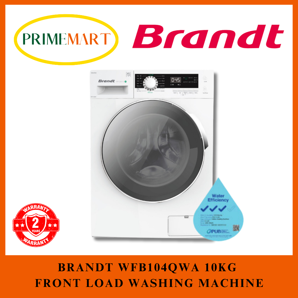 BRANDT WFB104QWA 10KG FRONT LOAD WASHING MACHINE + 2 YEARS WARRANTY ...