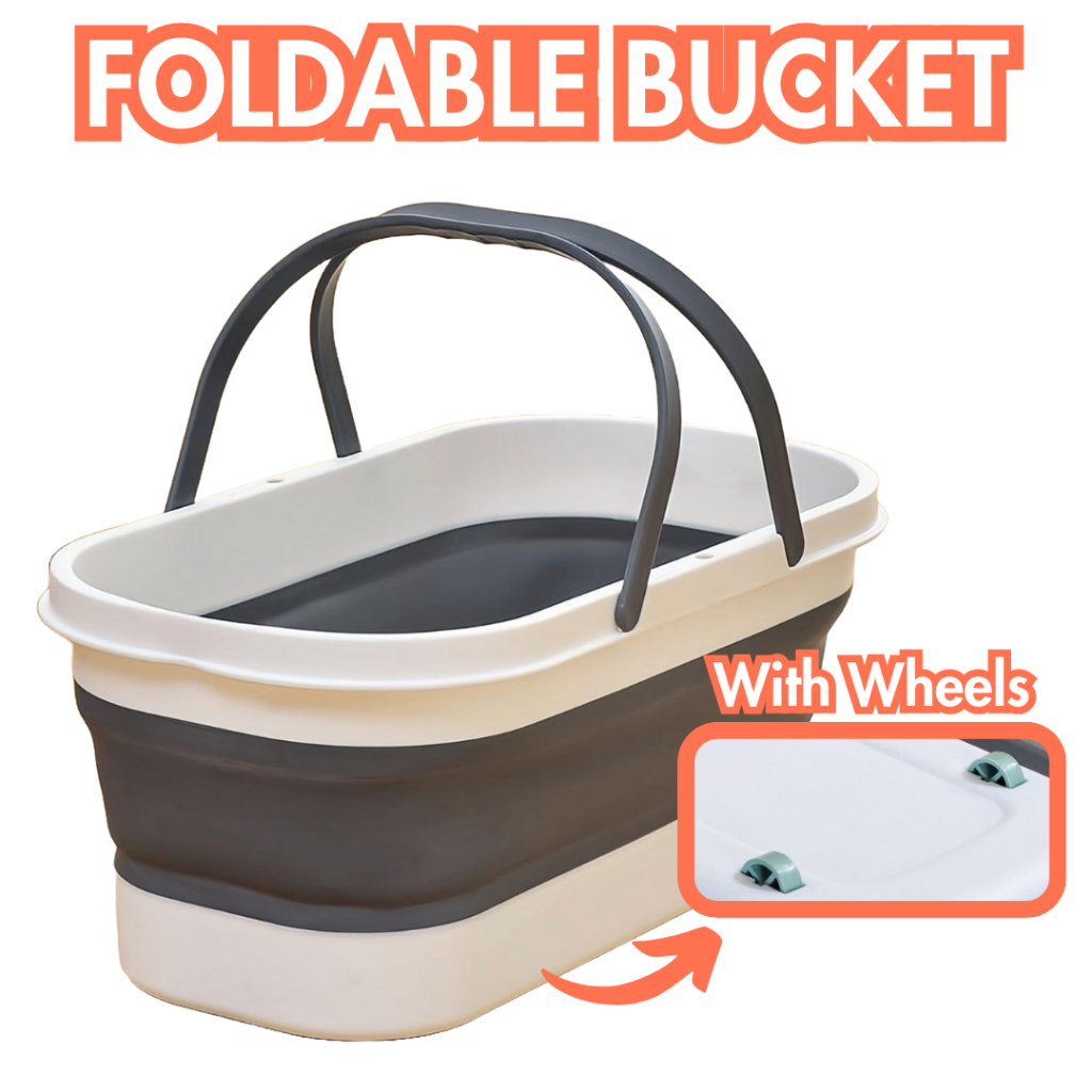Pail Bucket Foldable Collapsible Basin Portable Silicone Plastic For ...