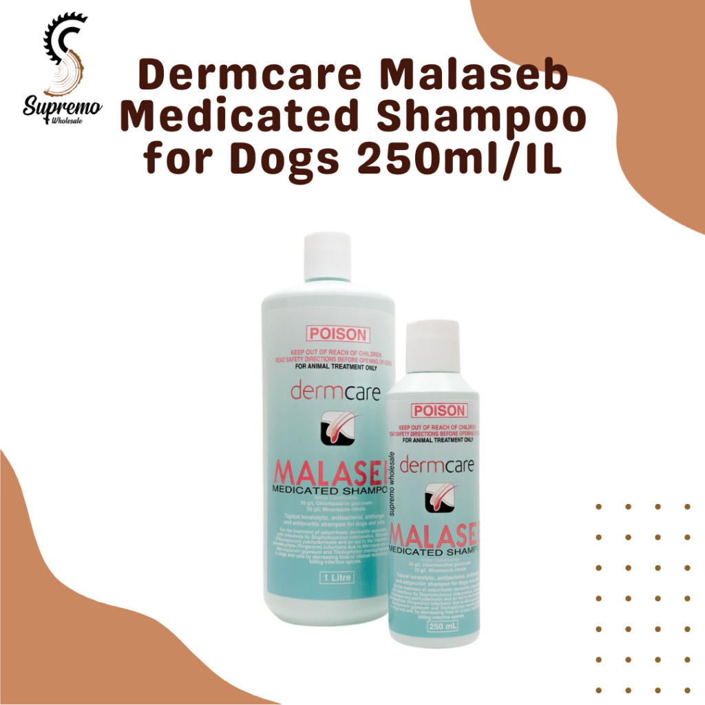 Dermcare Malaseb Medicated Shampoo for Dogs 250ml/1L | Treats ...