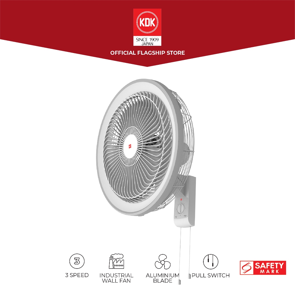 KDK YU50X Industrial Wall Fan with Guide Van Design and 3-Speed ...