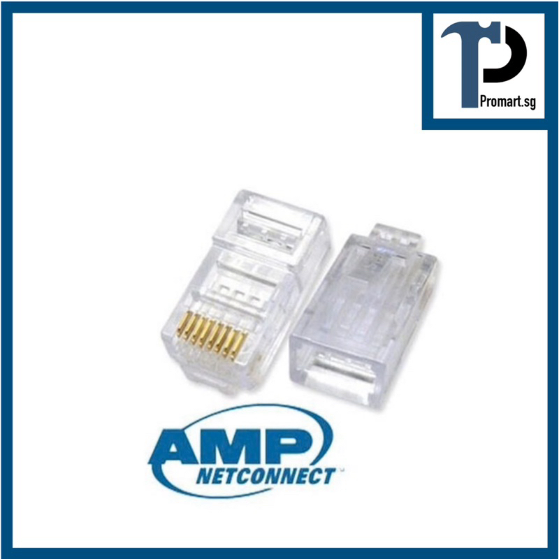 AMP Cat 6 RJ45 Modular Plug Connectors ( 100 pcs/ PKT) | Shopee Singapore