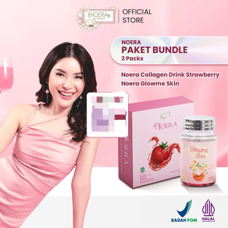 Paket bundle Noera collagen Drink&Noera glow me skin/minuman kollagen ...