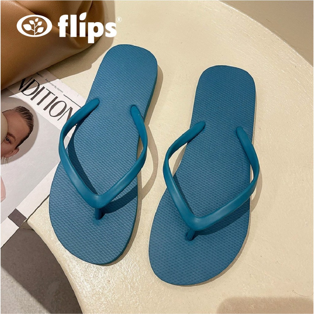[BY FLIPS] Unisex Slim Strap Lightweight Flip Flops in 5 one-tone ...