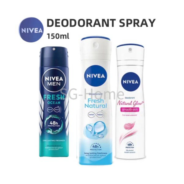 NIVEA Deodorant Spray Women Men Pearl beauty | Fresh Natural | Fresh Ocean 150 ml | Shopee Singapore