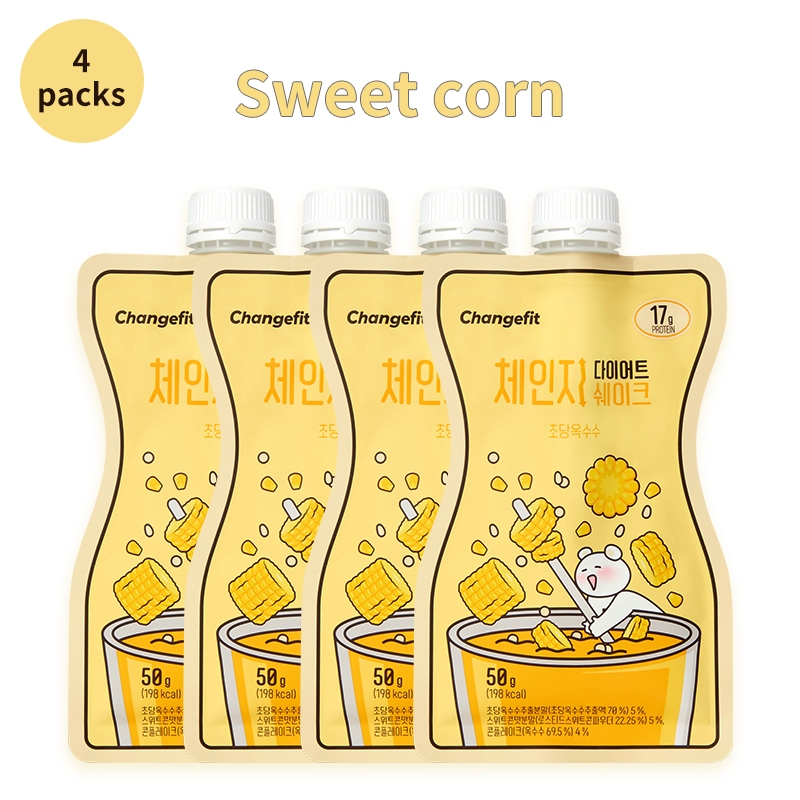 [Changefit] Sweet Corn Shake 4 Packs Bundle 50g High Protein Drink Meal ...