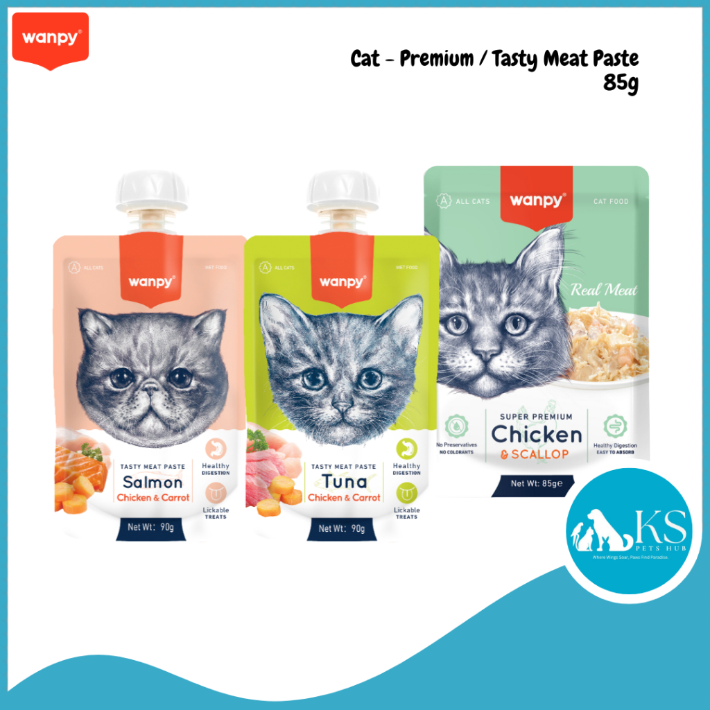 Wanpy Tasty Meat Paste / Super Premium - CAT - Chicken / Salmon / Tuna ...
