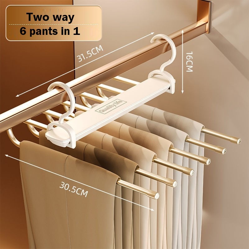 6in1 two way pants haner / 3pcs Stainless steel Pants Hanger set ...