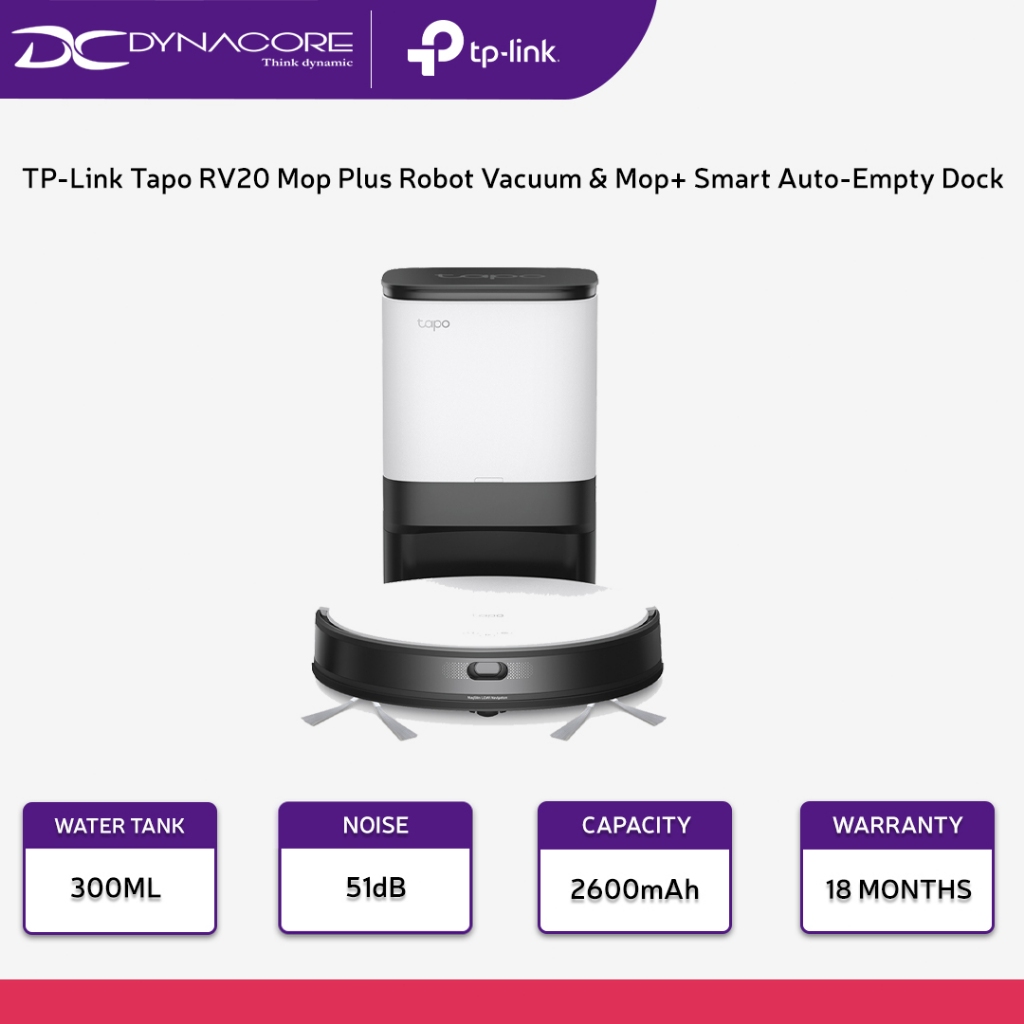 TP-Link Tapo RV20 Mop Plus MagSlim™ LiDAR Navigation Robot Vacuum ...