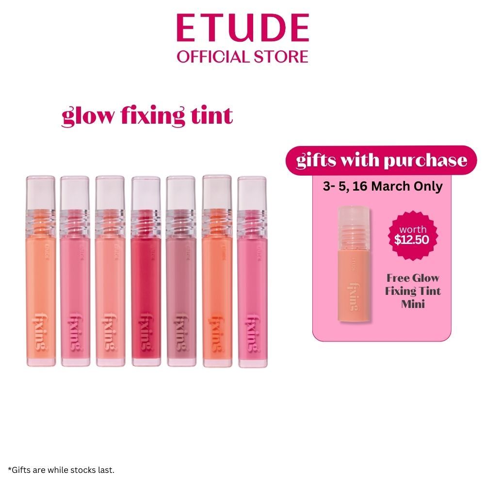 Etude Glow Fixing Tint (Long Lasting, Non-Sticky Glossy Shine Lip Stain ...